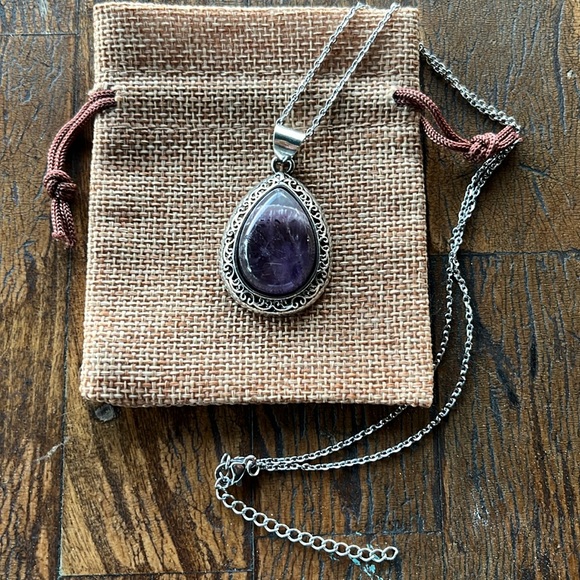 Jewelry | Brand New Amethyst Necklace Amethyst Pendant Genuine Amethyst ...